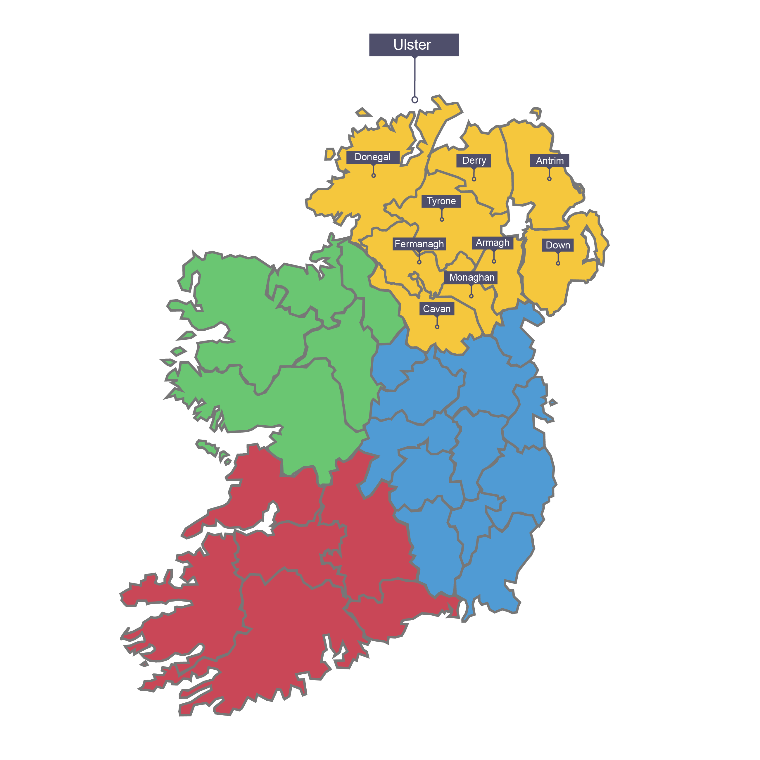 Ulster Map Ireland Ulster