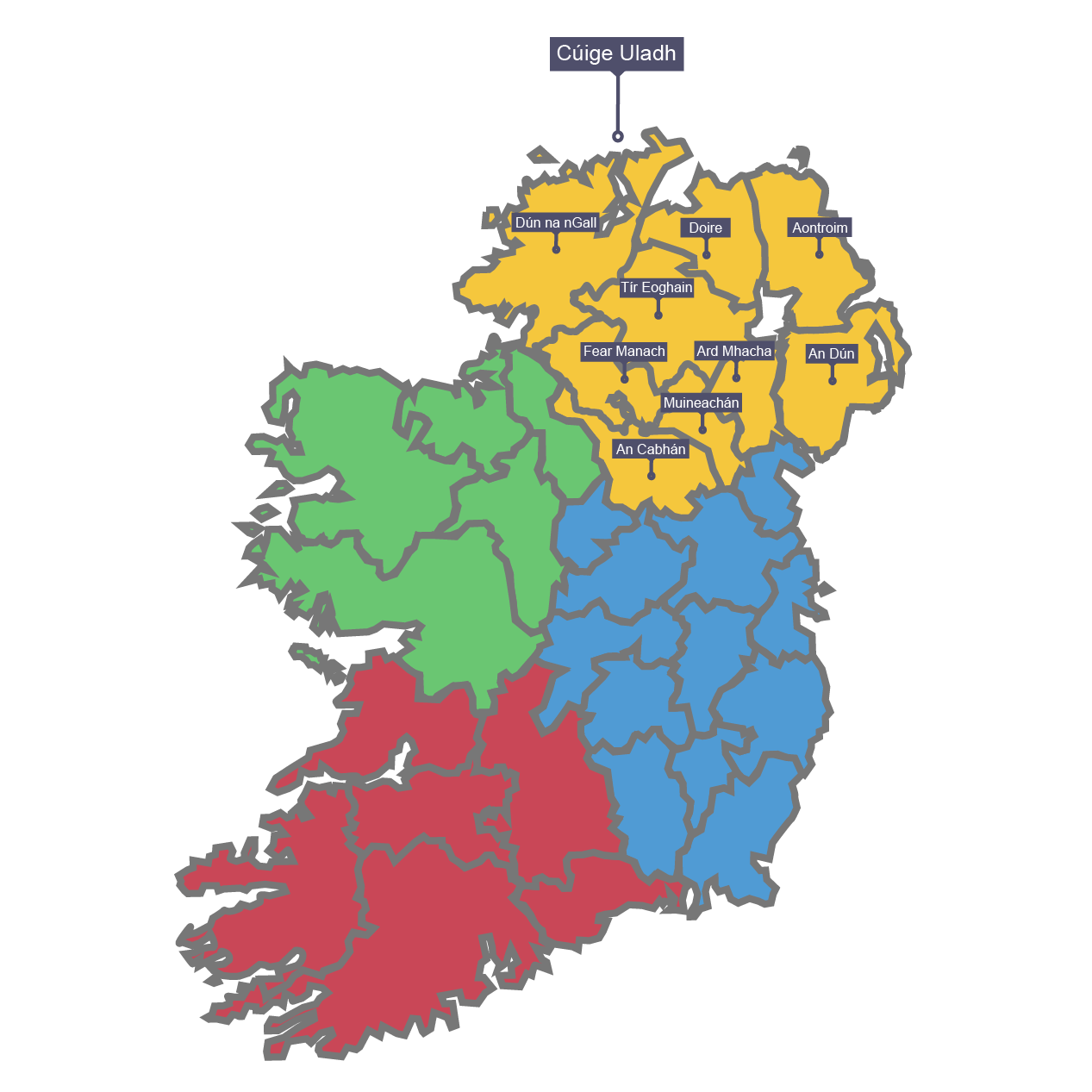 Provinces of Ireland - Counties and countries - GCSE Irish – Learners ...