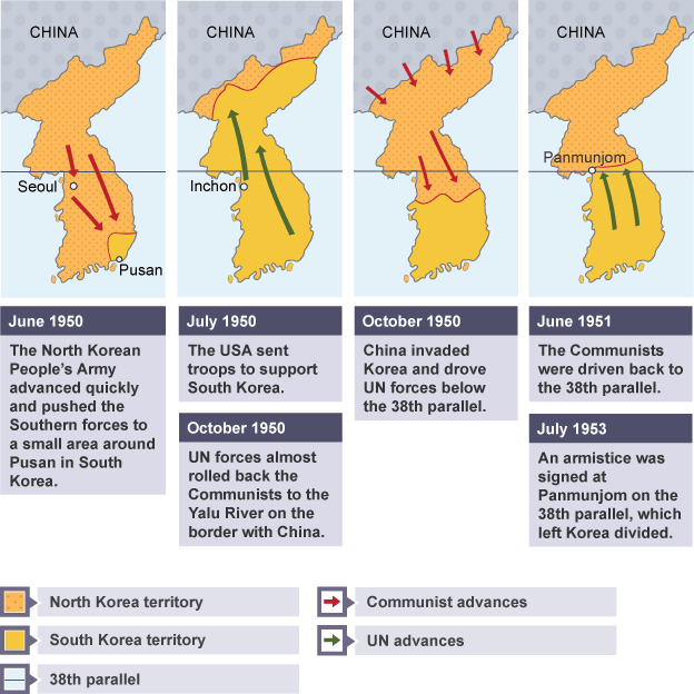 Korean War Map 38th Parallel