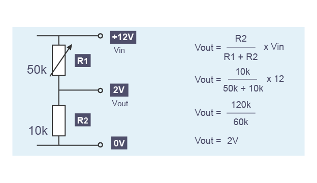 Two Resistor Voltage Divider Electronics Circuit: Voltage Dividers