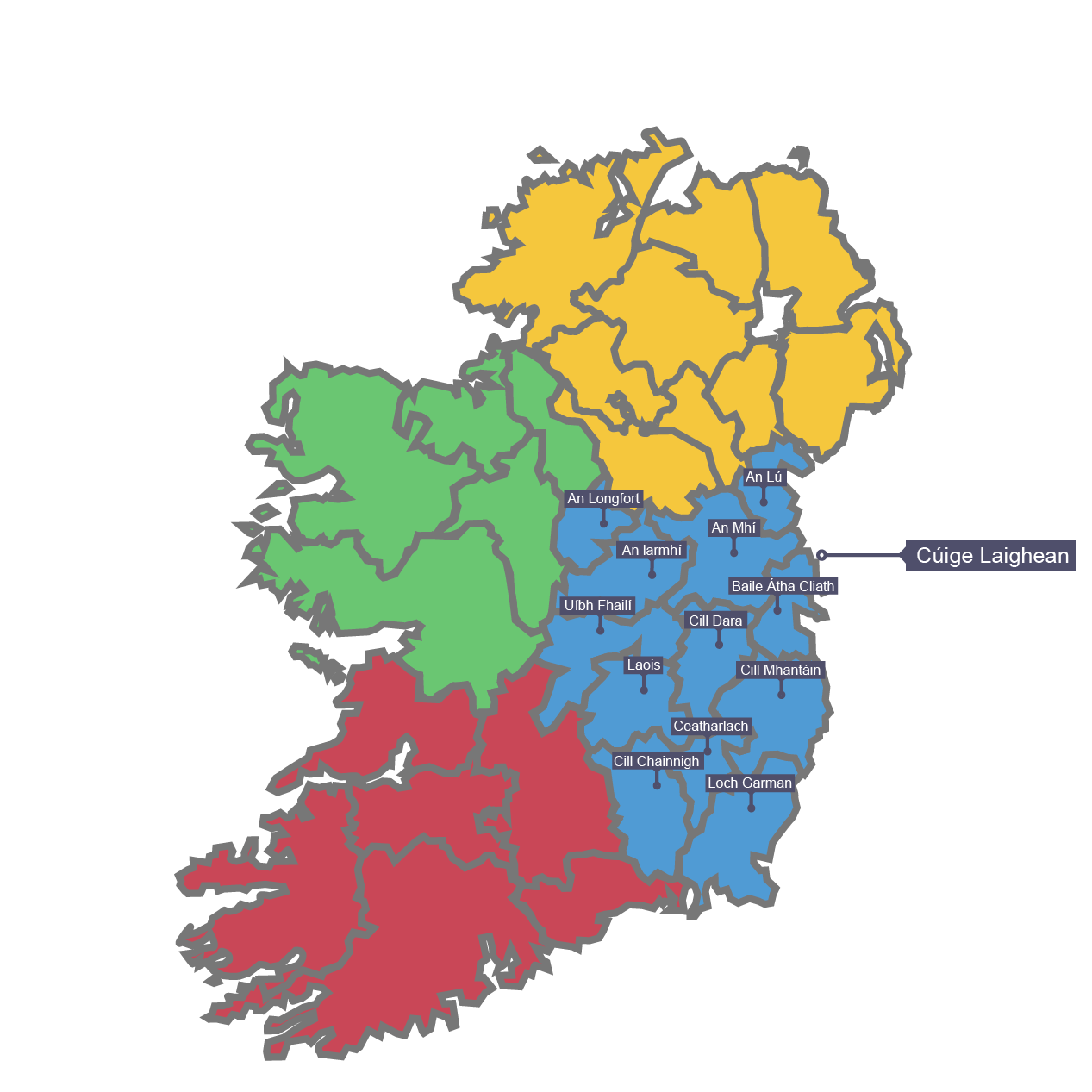 Provinces of Ireland - Counties and countries - GCSE Irish – Learners ...