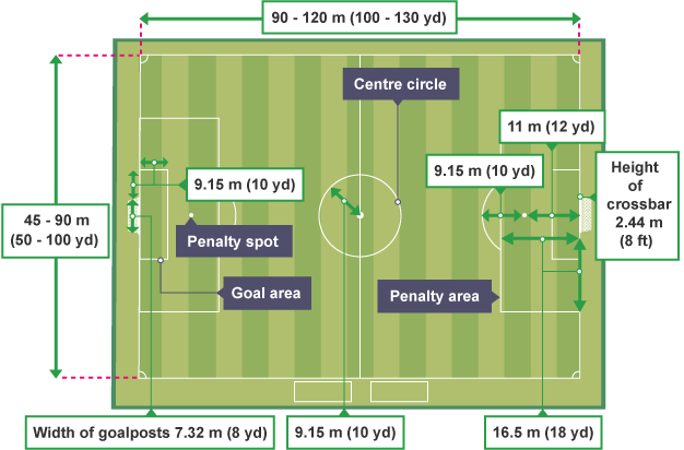 Football Field With Players Positions Differences Between Players'